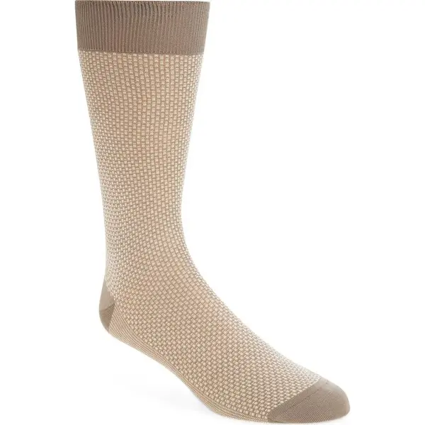 Canali Cotton Jacquard Dress Socks - Lt Brown