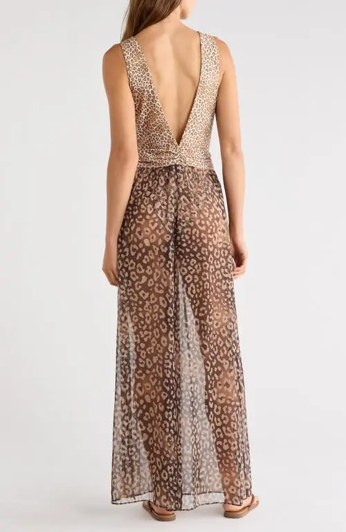 Ramy Brook Kensley Leopard Print Cover-up Jumpsuit