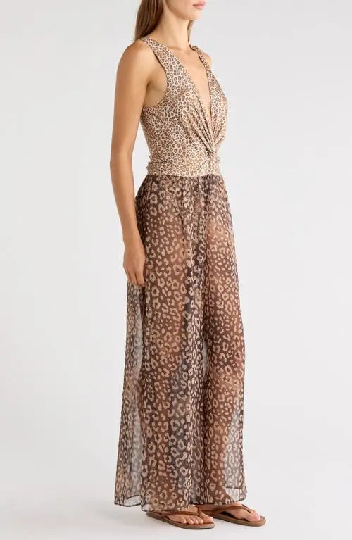 Ramy Brook Kensley Leopard Print Cover-up Jumpsuit