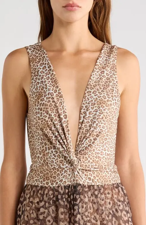 Ramy Brook Kensley Leopard Print Cover-up Jumpsuit