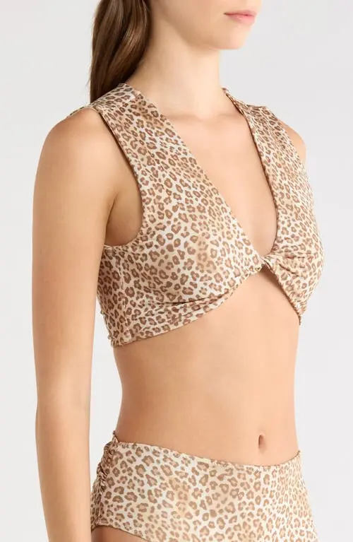 Ramy Brook Olivia Leopard Twist Front Bikini Top