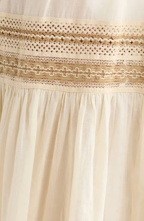 Ramy Brook Audra Lace Trim Tie Front Cover-up Dress