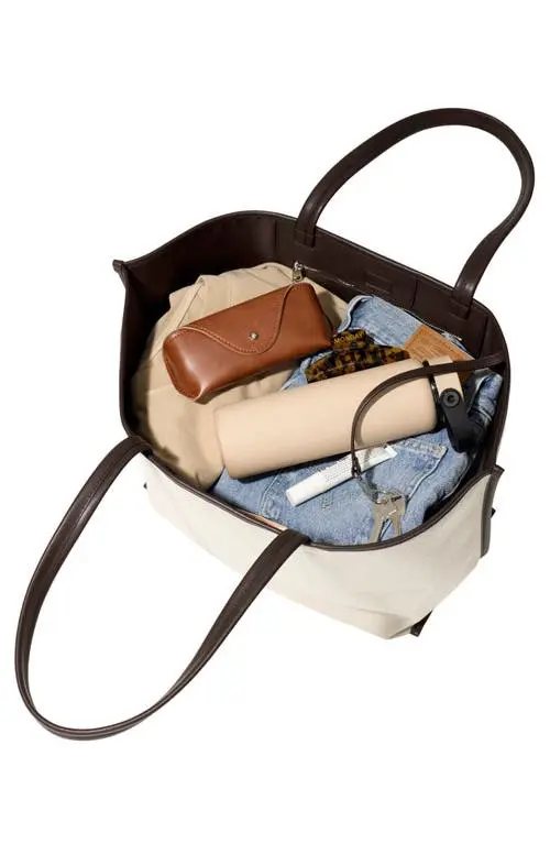 BEIS Canvas & Leather Tote - Espresso