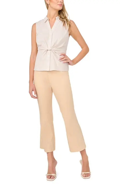 Halogen Twist Front Sleeveless Shirt - Pebble