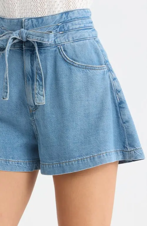 Paige Mathilda Paperbag Waist Denim Shorts - Rosecrans