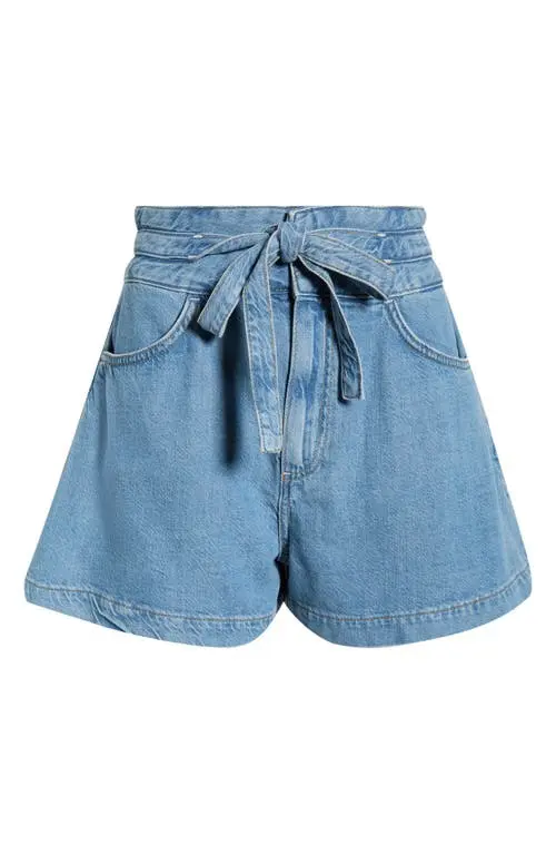 Paige Mathilda Paperbag Waist Denim Shorts - Rosecrans