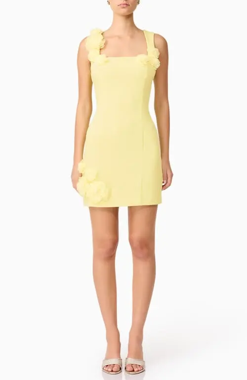 ELLIATT Sleeveless Square Neck Mini Dress - Yellow
