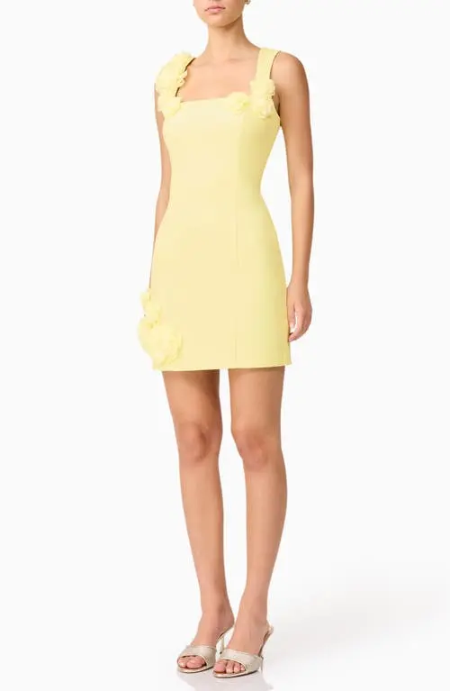 ELLIATT Sleeveless Square Neck Mini Dress - Yellow