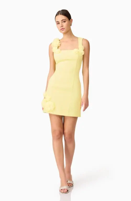 ELLIATT Sleeveless Square Neck Mini Dress - Yellow