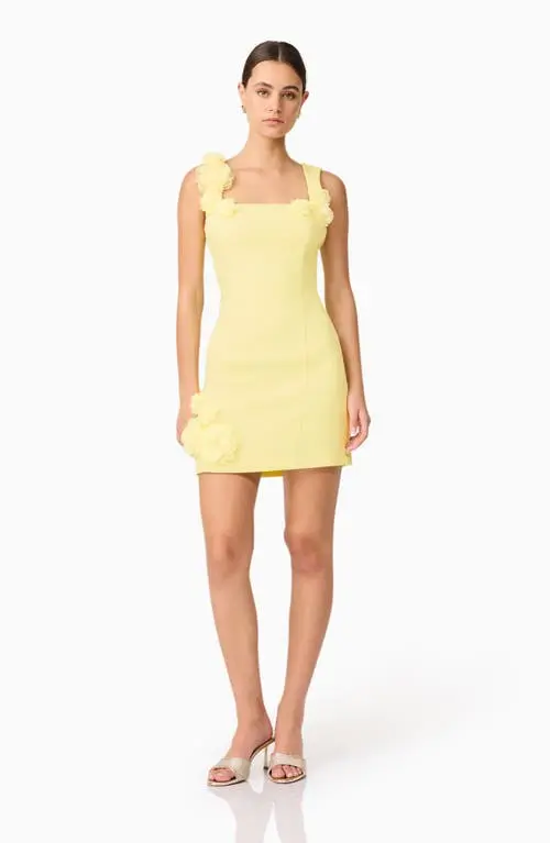 ELLIATT Sleeveless Square Neck Mini Dress - Yellow