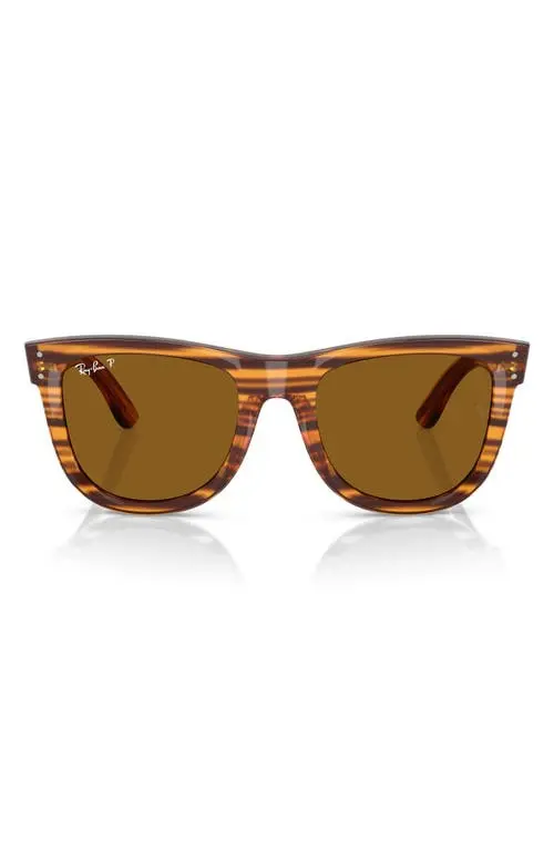 Ray-ban Wayfarer Reverse Square Sunglasses - Striped Havana/dark Brown