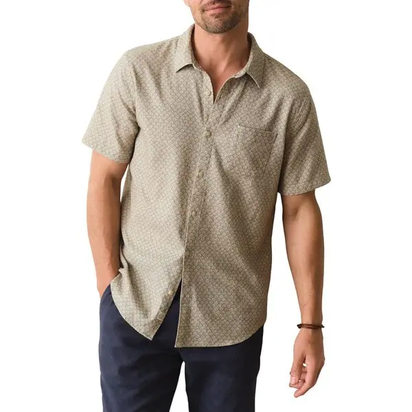 Marine Layer Stretch Selvage Short Sleeve Button-up Shirt