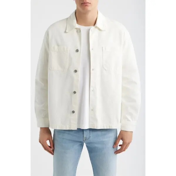 FRAME Cotton Blend Shirt Jacket - Natural