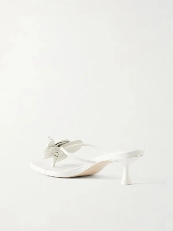 Cult Gaia Addison Embellished Leather Thong Sandals - White