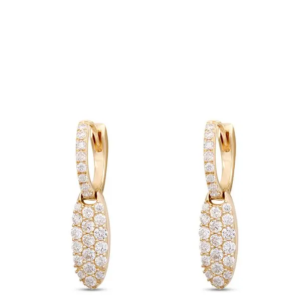 Benbridge Oblong Pave Diamond Earrings In 14k Yellow Gold - Yg