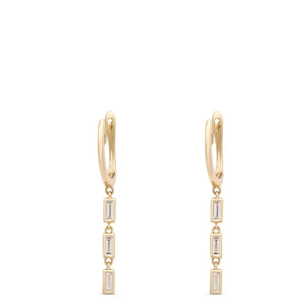 Benbridge Baguette Diamond Dangle Earrings In 14k Yellow Gold - Yg
