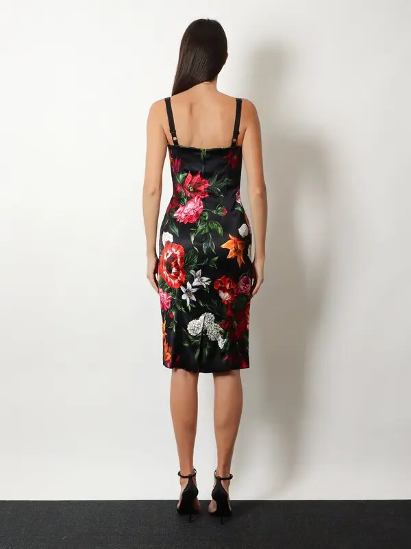 Dolce & Gabbana Floral Print Satin Dress