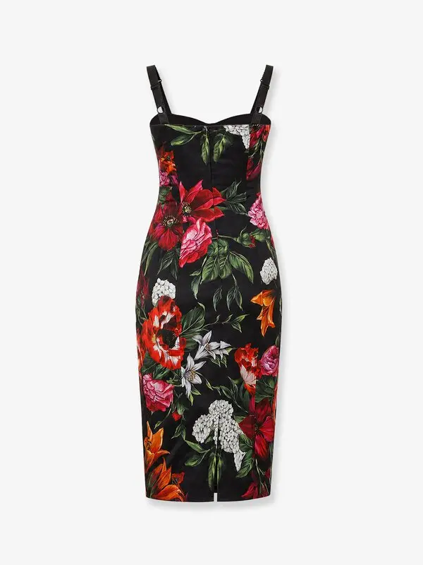 Dolce & Gabbana Floral Print Satin Dress