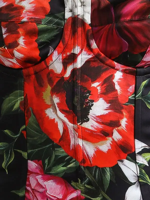 Dolce & Gabbana Floral Print Satin Dress