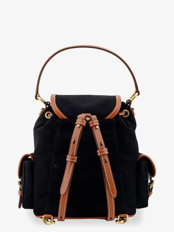 Miu Miu Hemp And Leather Backpack - Black