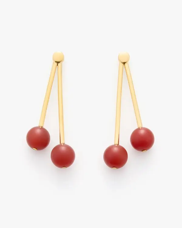 Cuyana Cerise Drop Earrings With - Carnelian