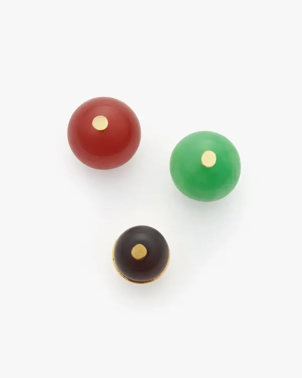 Cuyana Set Of Three Natural Stone Charms - Yellow