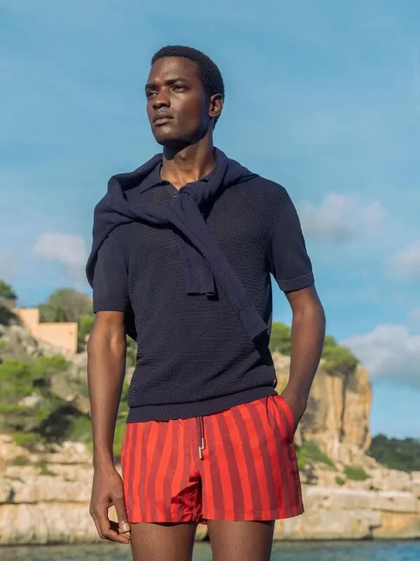 Orlebar Brown Vermillion Stripe Jack Swim Shorts - Red