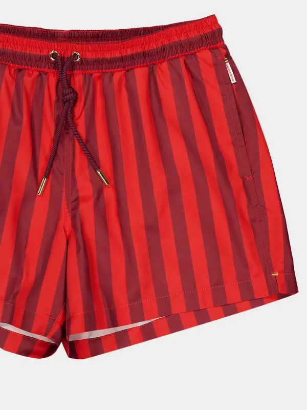 Orlebar Brown Vermillion Stripe Jack Swim Shorts - Red