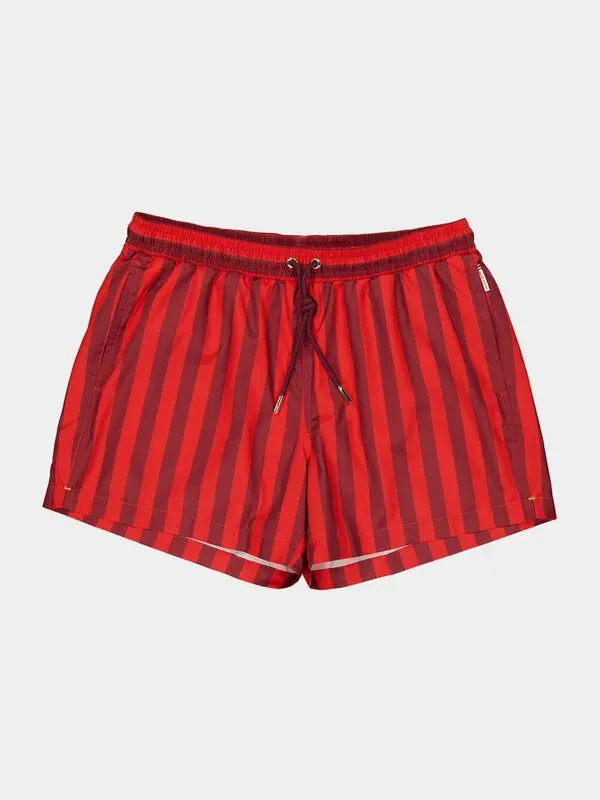 Orlebar Brown Vermillion Stripe Jack Swim Shorts - Red