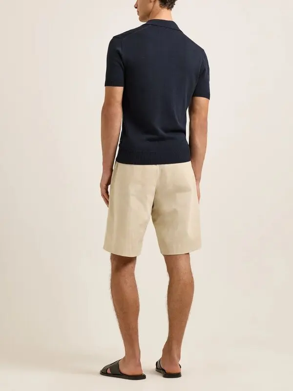 Orlebar Brown Night Iris Burnham Knit Polo Shirt - Blue