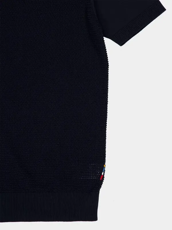 Orlebar Brown Night Iris Burnham Knit Polo Shirt - Blue