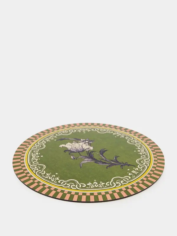 La DoubleJ Set Of 2 Fiesole Nymph Bloom Placemats - Green