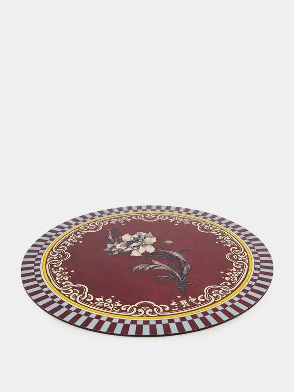 La DoubleJ Bordeaux Nymph Bloom Cork Placemats Set Of 2 - Burgundy