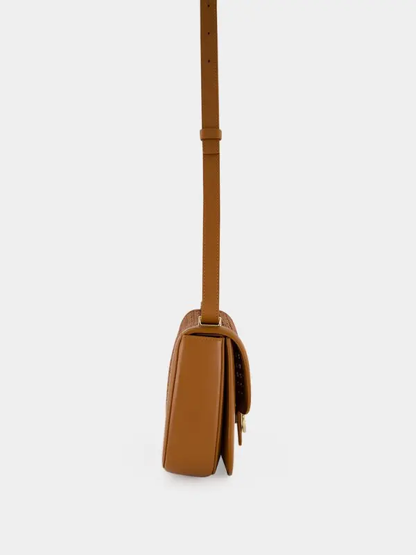 FERRAGAMO Woven Gancini Crossbody Mini Bag - Brown