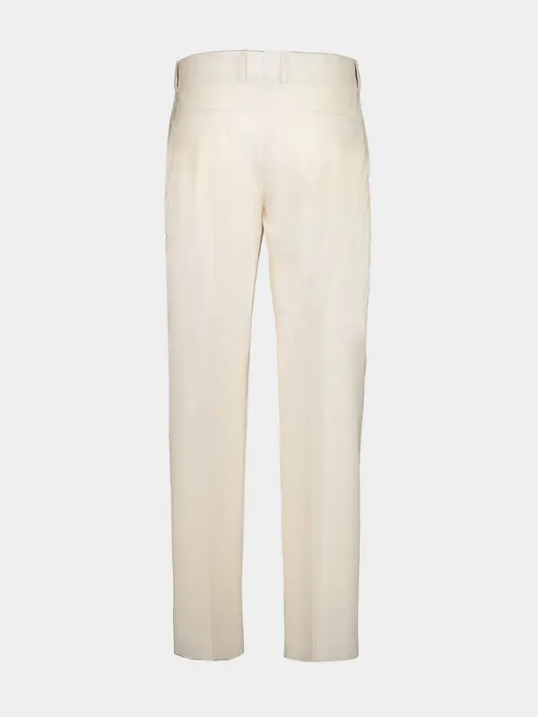 Fendi Wool Gabardine Tailored Trousers - Beige