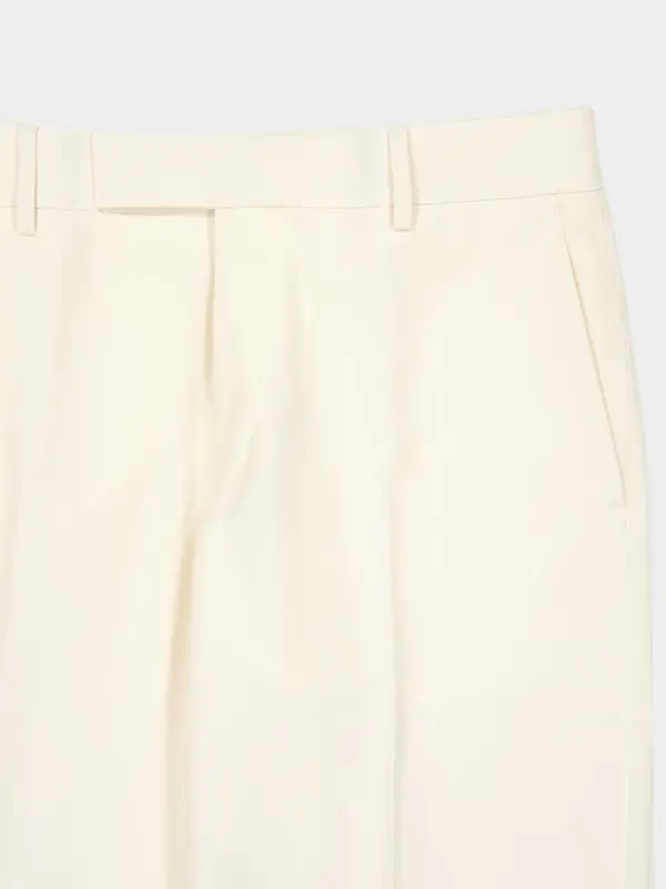 Fendi Wool Gabardine Tailored Trousers - Beige