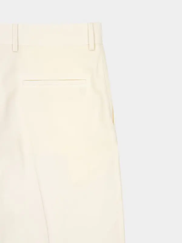 Fendi Wool Gabardine Tailored Trousers - Beige