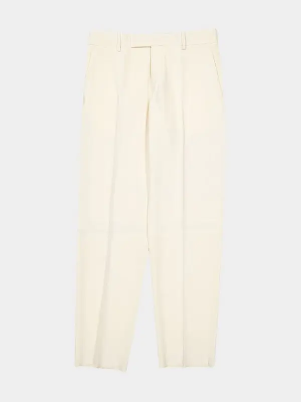 Fendi Wool Gabardine Tailored Trousers - Beige
