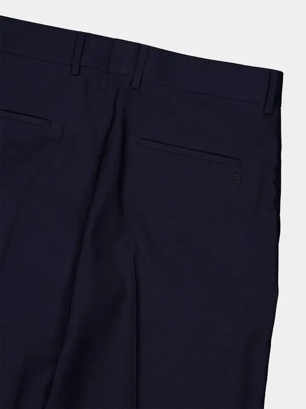 Fendi Dark Wool Tailored Trousers - Blue