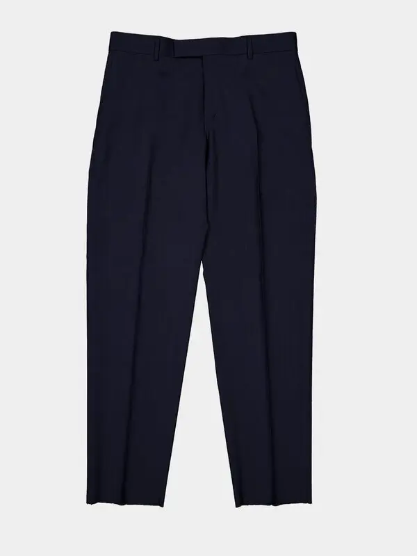 Fendi Dark Wool Tailored Trousers - Blue