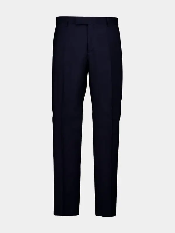 Fendi Dark Wool Tailored Trousers - Blue