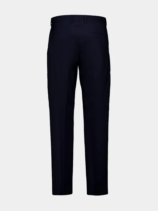 Fendi Dark Wool Tailored Trousers - Blue