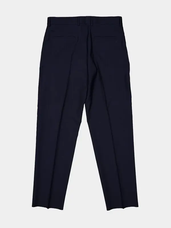 Fendi Dark Wool Tailored Trousers - Blue
