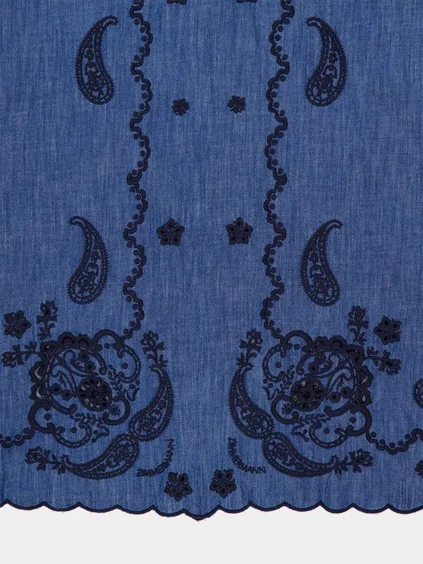 Zimmermann Railway Aster Embroidered Midi Dress - Blue