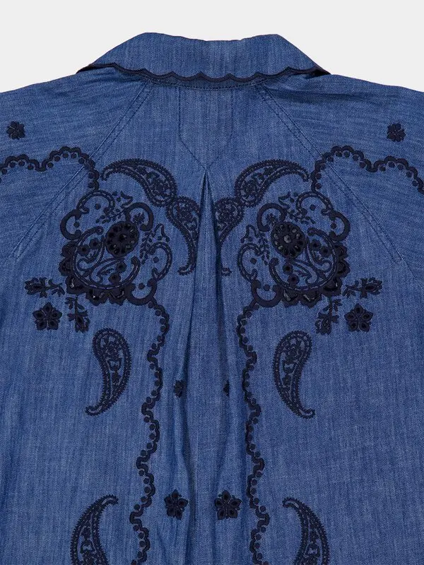 Zimmermann Railway Aster Embroidered Midi Dress - Blue