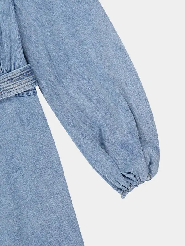Zimmermann Skylark Indra Denim Midi Dress - Blue
