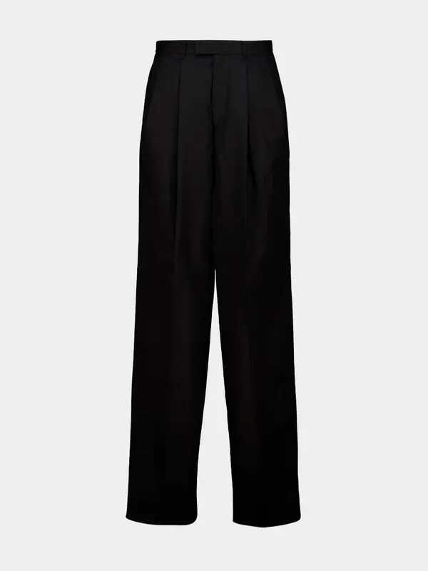Givenchy Double Pleat Cotton Trousers - Black