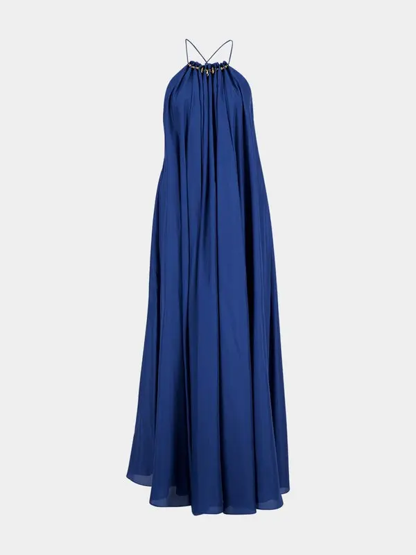 Zimmermann Dark Cobalt Aster Silk Maxi Dress - Blue