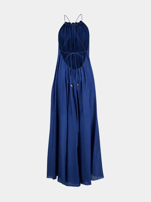Zimmermann Dark Cobalt Aster Silk Maxi Dress - Blue