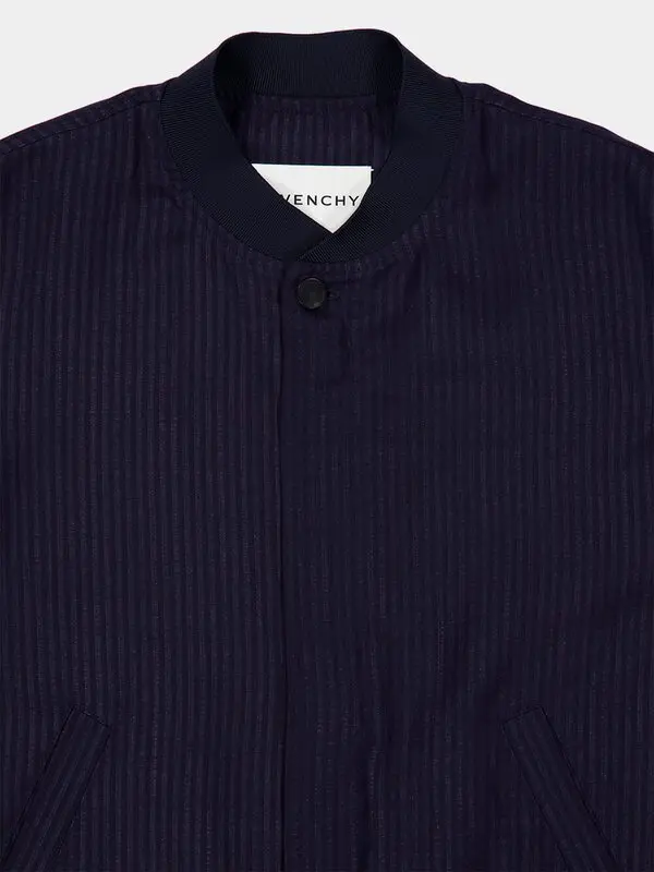 Givenchy Navy Wool Double Stripe Jacket